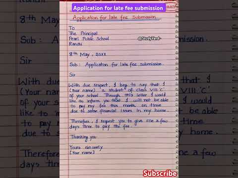 Application for late fee submission l application for late fee submission in school