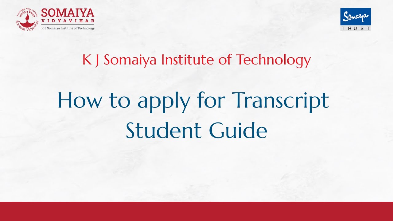 How to Apply for Your e-Transcript Online | Step-by-Step Guide | KJSIT