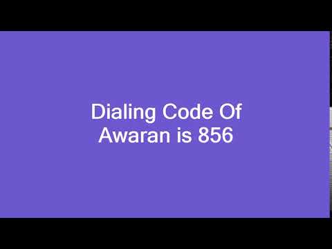 Dialing Code Of Awaran is 856