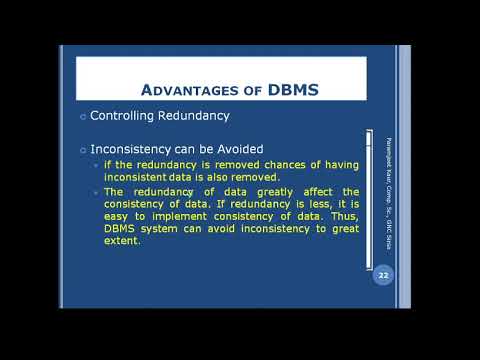 Lecture 8 Part 1 Advantages of DBMS over Traditional File based Approach