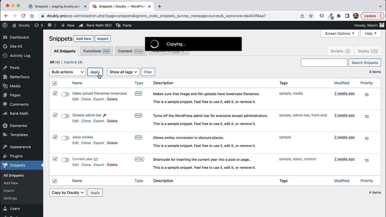 Migrate Code Snippets Between WordPress Websites