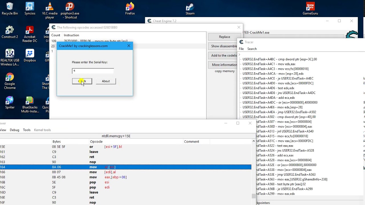 Using Cheat Engine to reverse CrackMe1 (Part 1)