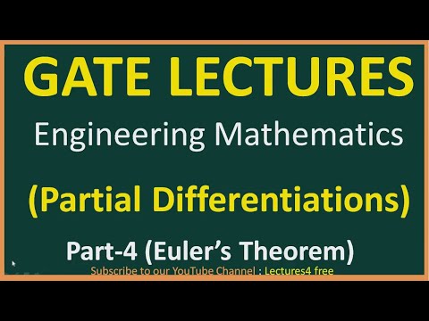 Partial Differential Part-4 (Euler's Theorem), Mathematics, CSE, GATE Video Lecture - Computer ...