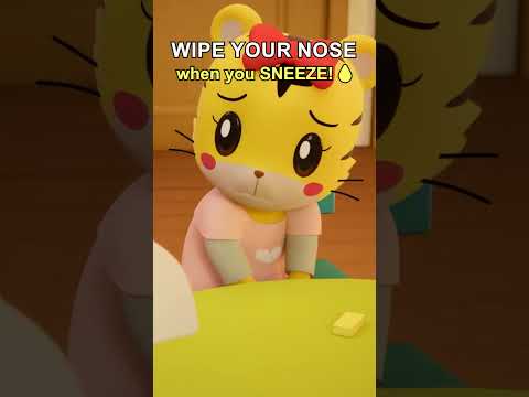 If you sneeze💧blow your nose🤧👃and you'll feel better!😄✨ #shimajiro #nurseryrhymes #sneeze #forkids