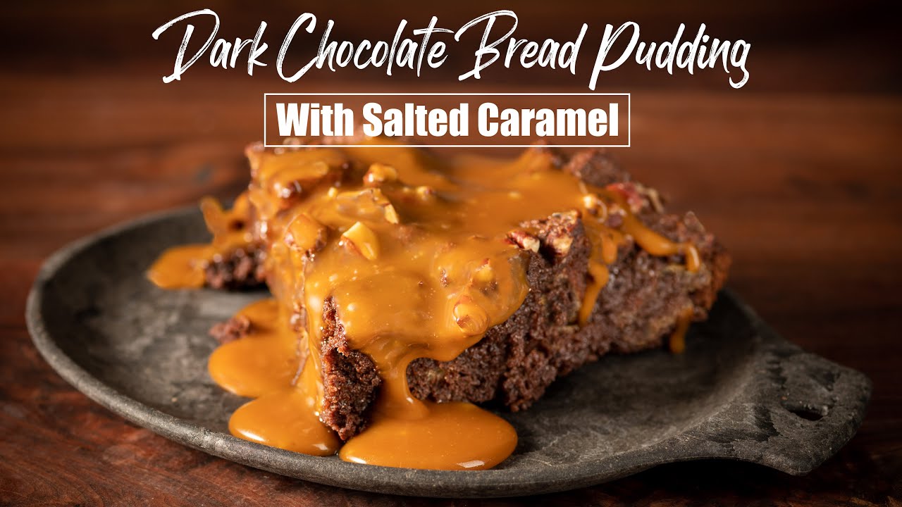 Kamado Joe Baking Science: Dark Chocolate Bread Pudding With Salted Caramel!