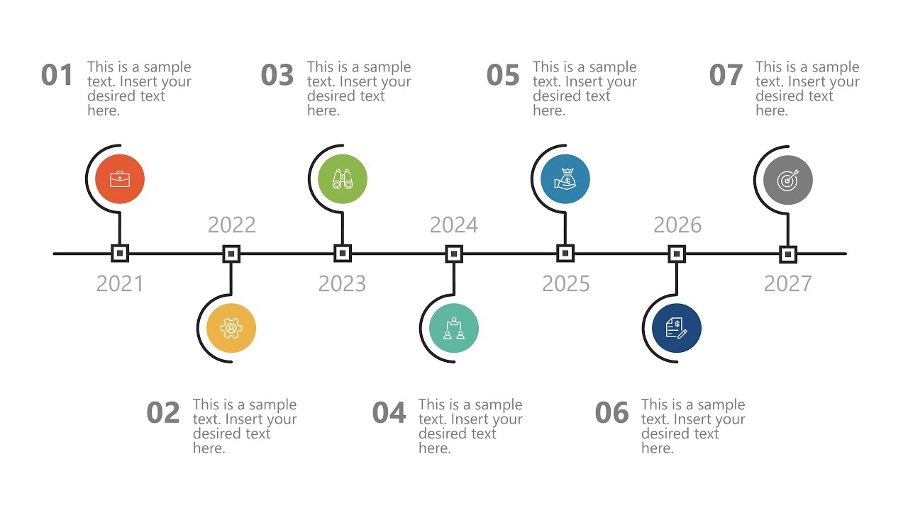 7 Steps Navigational Animated PowerPoint Timeline Template