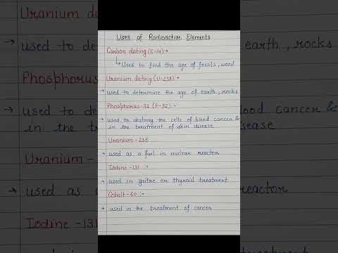 Radioactivity|Uses of radioactive elements| Chemistry for competitive exams