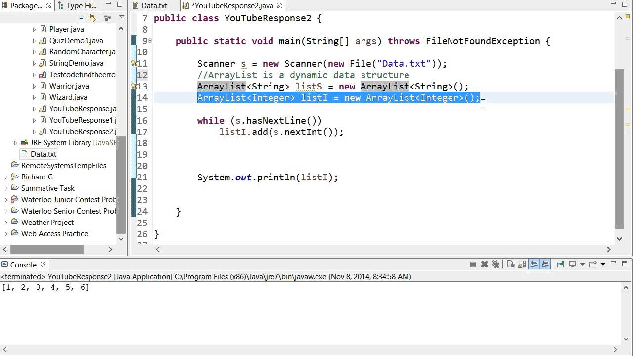 Reading Text Files using an ArrayList