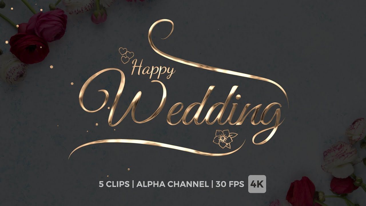 Happy Wedding Text Animation