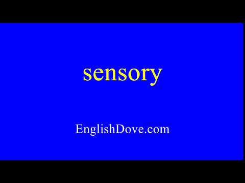 How to pronounce sensory in American English.