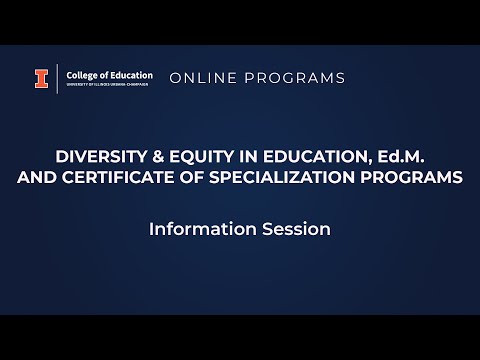 Education at Illinois - Online Programs, Diversity & Equity in Education, Ed M and Certificate