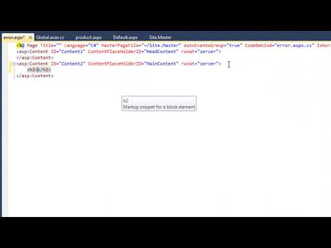 ASP.NET 4.0 Essential Skills Lesson 12-2: Handle errors with Global.asax