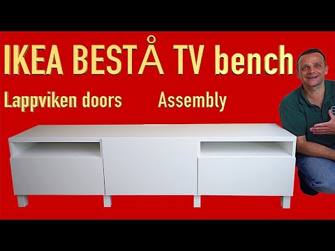 IKEA BESTÅ TV bench with white Lappviken door and drawers Assembly instructions.
