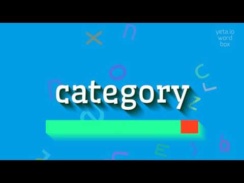 CATEGORY - How to say Category?