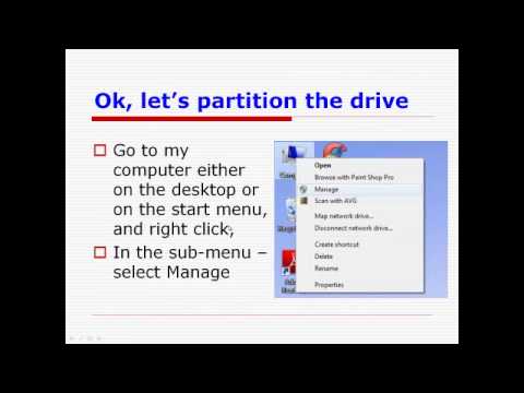 How to Partition a hard disk in windows 7