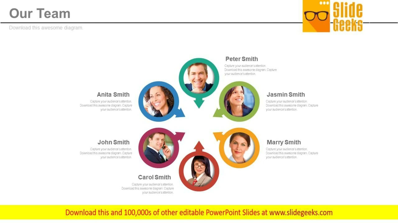 Team Introduction Circular Design Powerpoint Slides