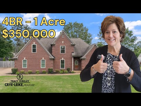 Tour $350,000 Olive Branch, MS Home on 1 Acre Lot | Great Desoto County Schools | Huge Covered Patio