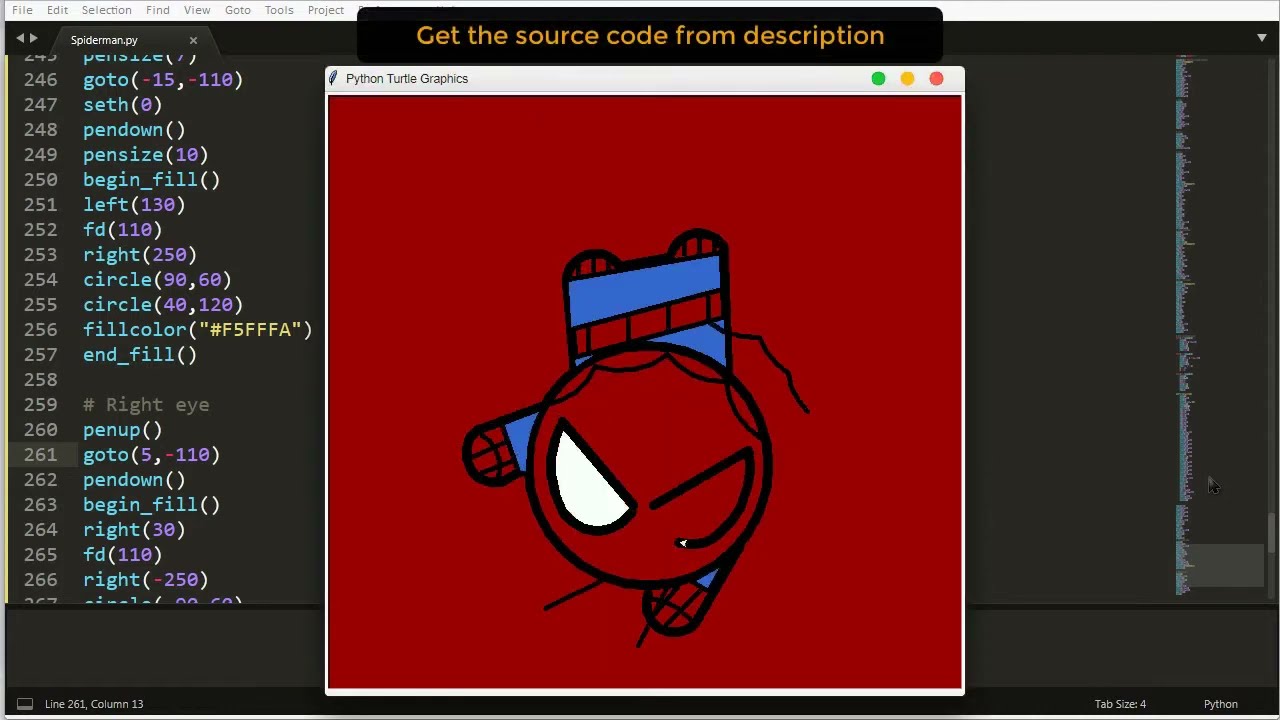 Draw Spiderman logo with Python Turtle !