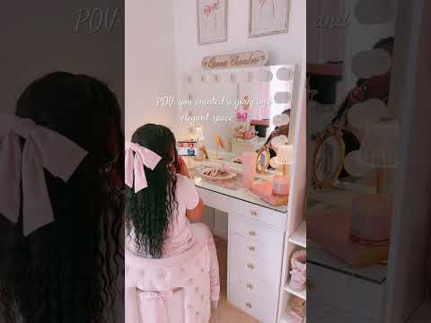 Glam room makeover 🎀💗 see full transformation! #pink #coquette