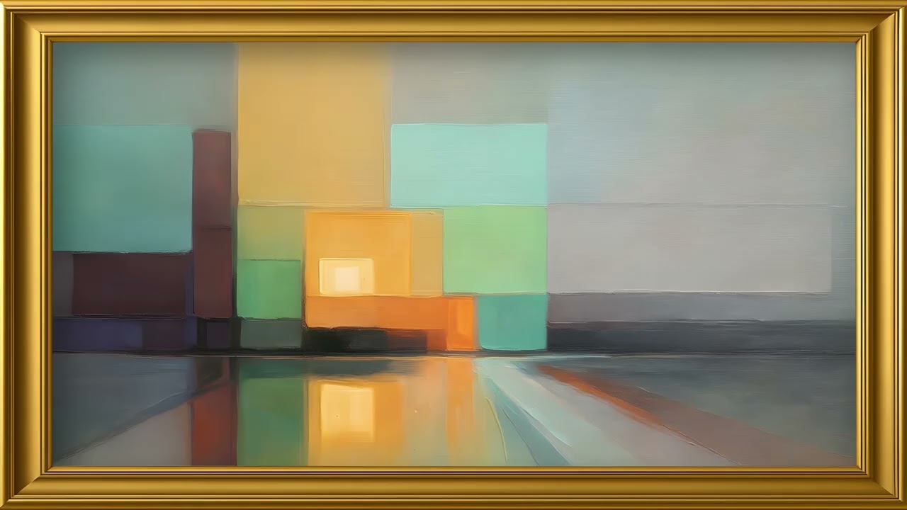 Aesthetic Abstract Sunset Painting | | 4k TV Frame Screensaver | NO Music | 4 Hours