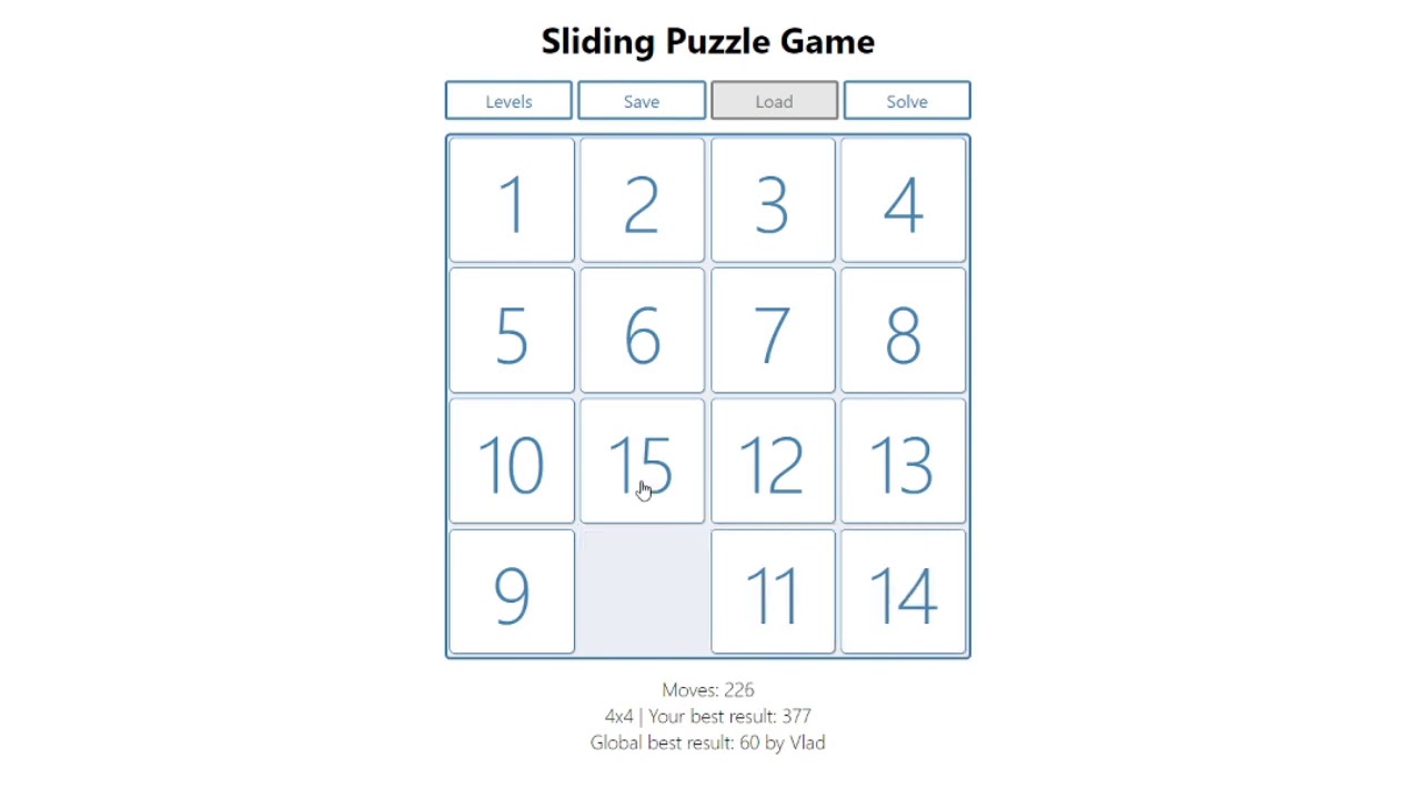 Sliding Puzzle In JavaScript With Source Code | Source Code & Projects