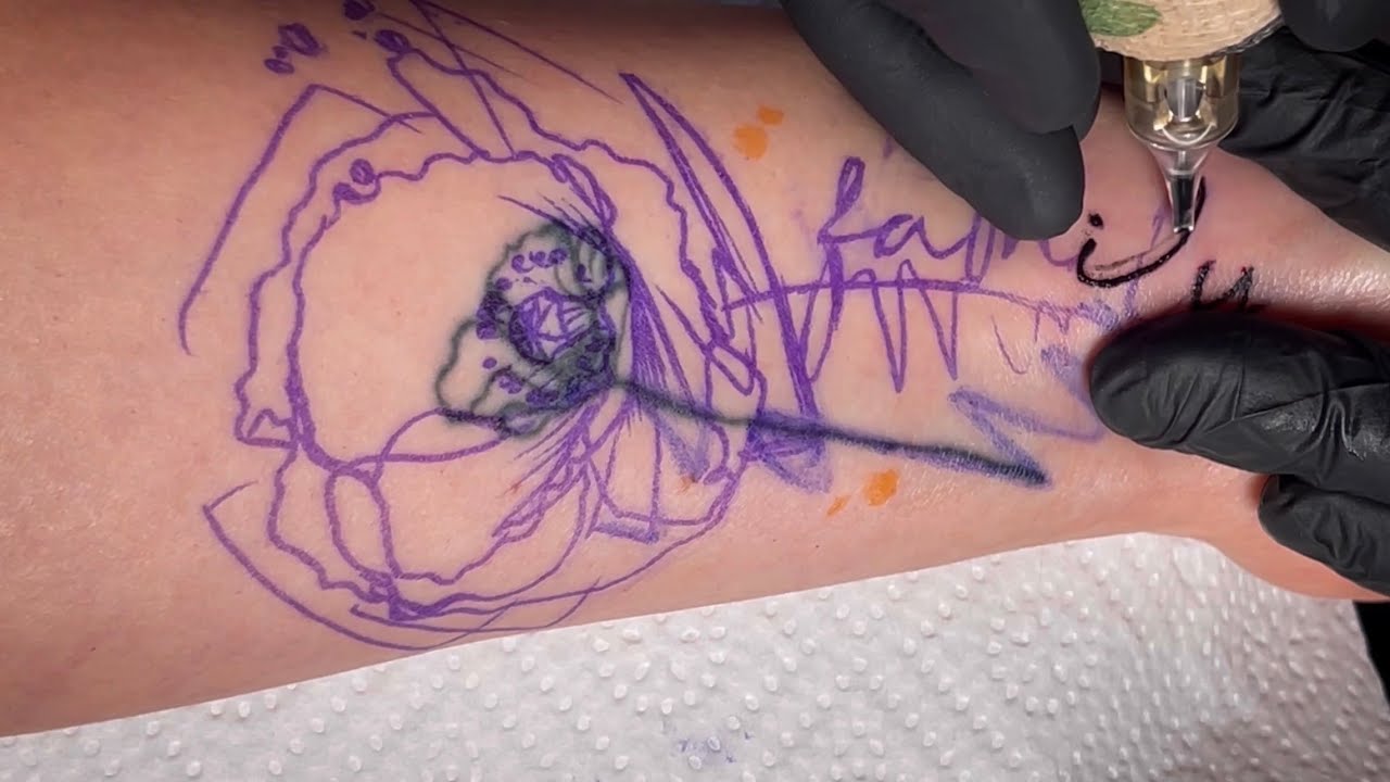 Cover Up tattoo poppies | Time lapse