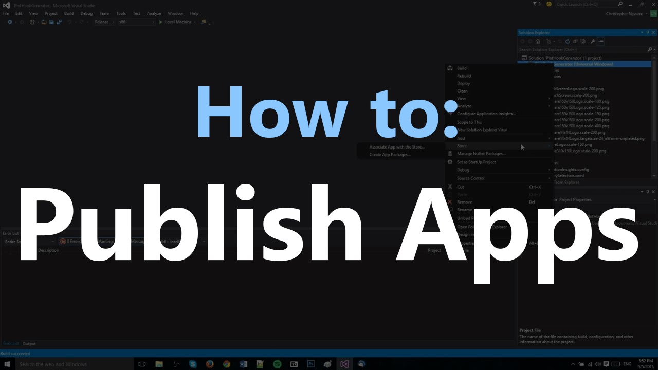 How to Publish Universal Windows (UWP) Apps to Windows App Store in Visual Studio 2015