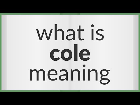 Cole | meaning of Cole