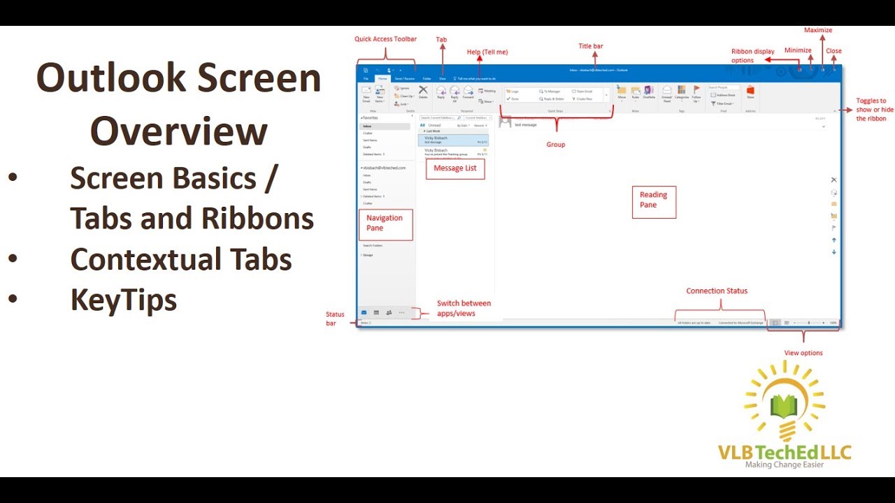 Outlook Screen Overview