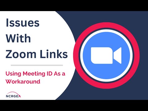 Issues With Zoom Links: Using Meeting ID As a Workaround