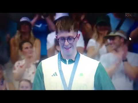 Daniel Wiffen Olympic Gold Medal presentation for 800m Freestyle 2024