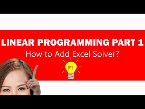 Linear Programming Using MS Excel Solver Installing Excel Solver