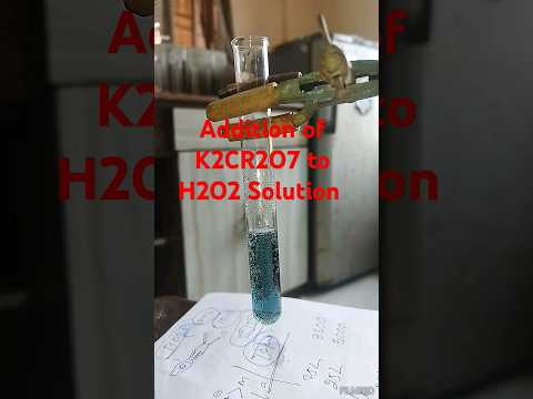 Chemical reaction // K2CR2O7 solution to H2O2 solution// #shorts #viral #experiment #reaction