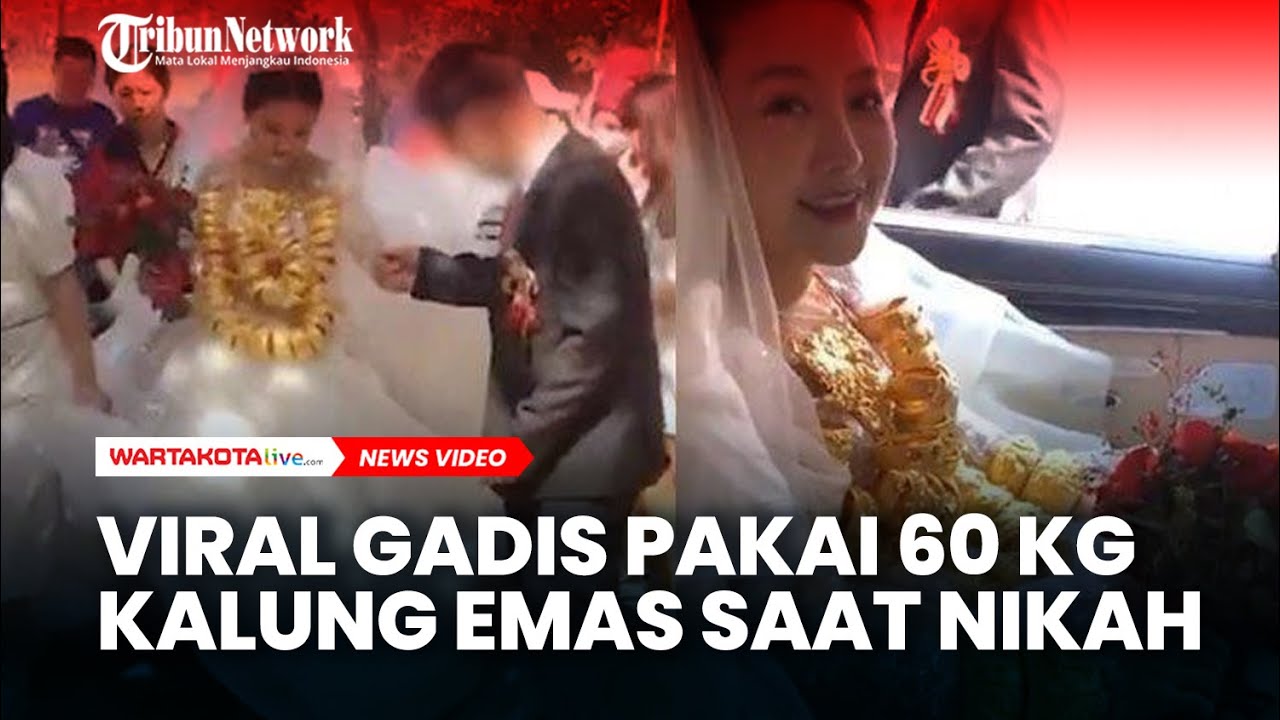 Viral Gadis Pakai 60 kg Kalung Emas di Leher saat Pernikahan, Tamu Justru Kasihan karena Sulit Jalan