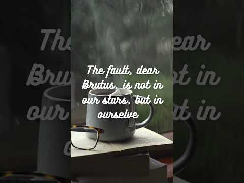 The fault, dear Brutus, is not in our stars, but in ourselves