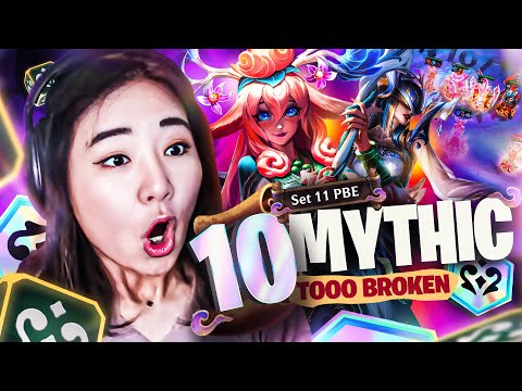 10 MYTHIC IS INSANE!! All Units Turn Epic x 250% AP | TFT Set 11 PBE Gameplay