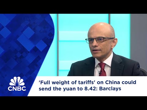 'Full weight of tariffs' on China could send the yuan to 8.42: Barclays