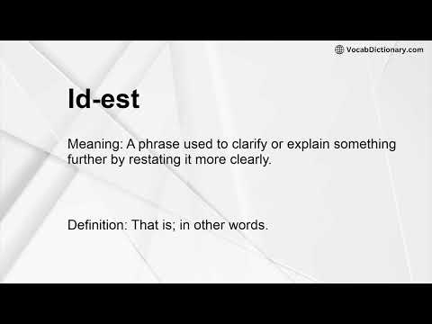 Id-est Meaning