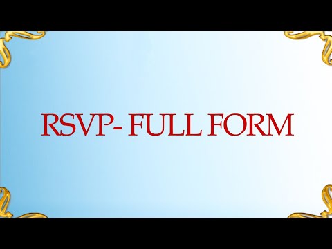 RSVP FULL FORM | FULL FORM OF RSVP | आरएसवीपी फुल फॉर्म