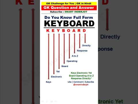Full Form of Keyboard | Smart Inderjot #gk #shorts #keyboard
