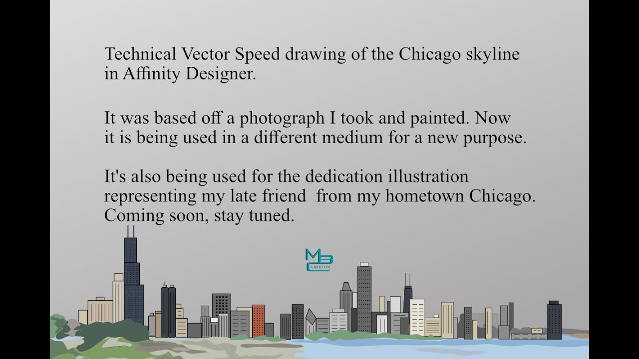 Vector Speed Drawing of the Chicago Skyline in Affinity Designer