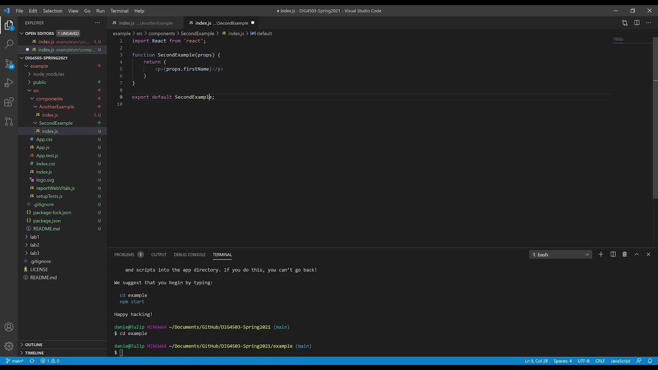 React: Working with Multiple Components