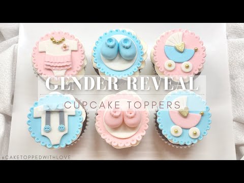 FONDANT CUPCAKE TOPPERS | GENDER REVEAL CUPCAKE TUTORIAL |Baby Shower Cupcakes |Baby Cupcake Toppers