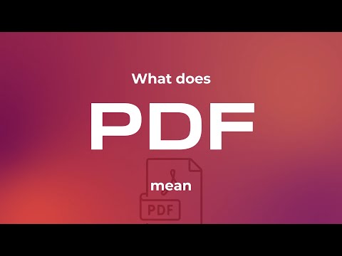 What does PDF mean