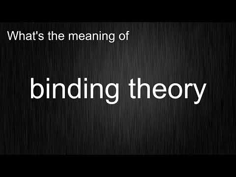 What's the meaning of "binding theory", How to pronounce binding theory?