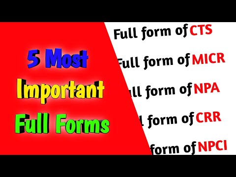 5 important full forms | Full Form Of CTS, MICR, NPA, CRR, NPCI #fullforms
