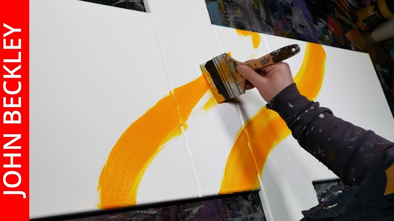 Abstract Painting with palette knife and masking tape | Good Day Sunshine
