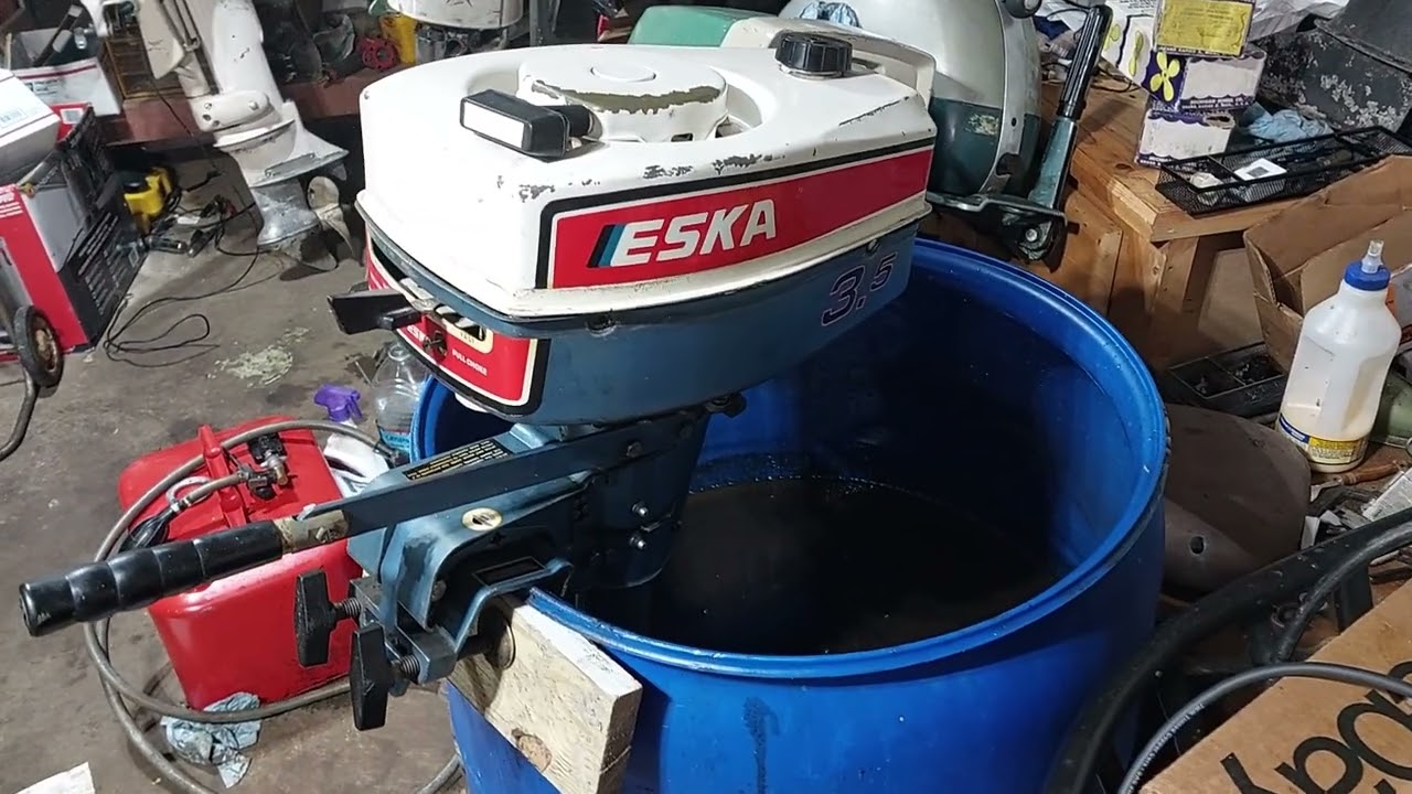 1977 (I think 🤔) Eska 3-1/2 hp single- air-cooled outboard with cooling tube. First run #vintage