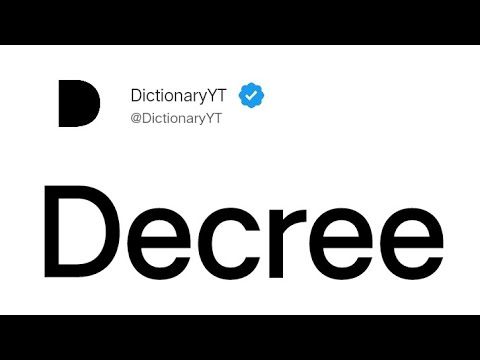 Decree Meaning in English