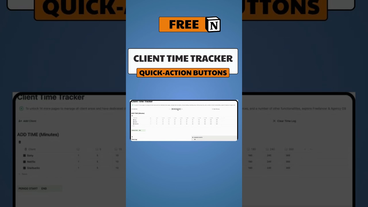 Free Client Time Tracker Tool | Notion Template